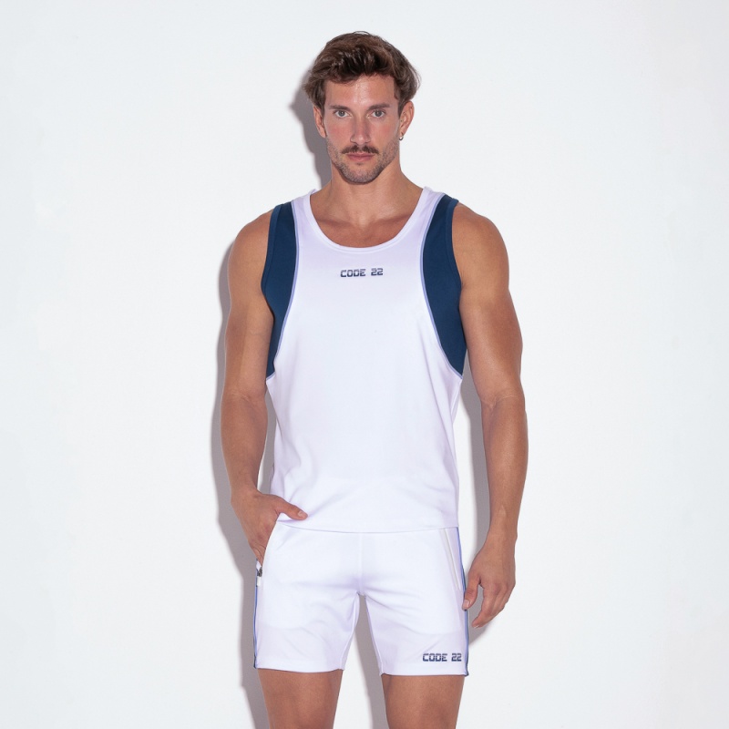 Camiseta tank flux blanco | Code 22