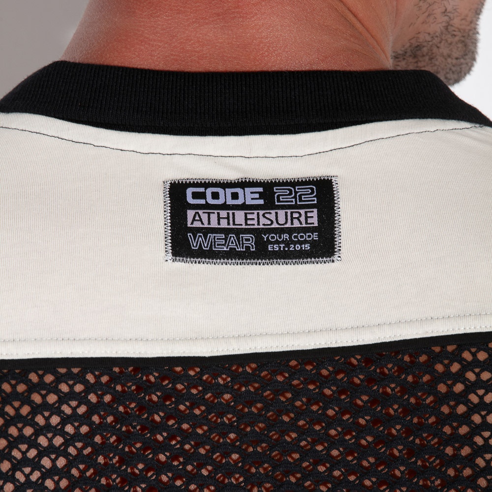 Knitted stripe polo off-white | Code 22