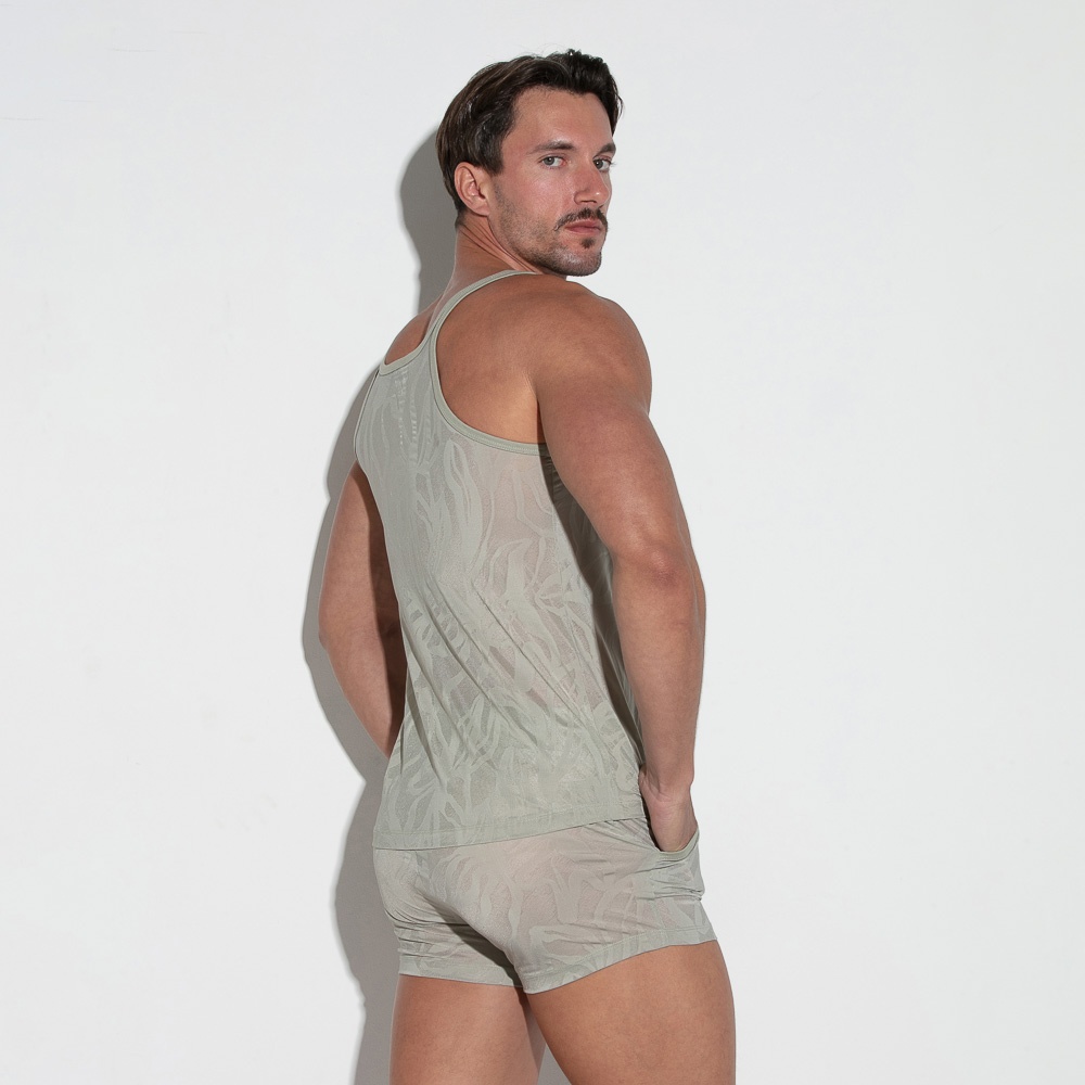 Brigade jacquard tanktop khaki | Code 22