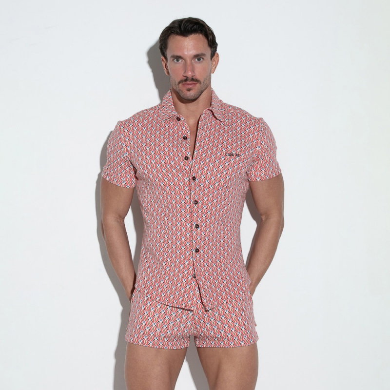 Slim fit stretch shirt coral | Code 22